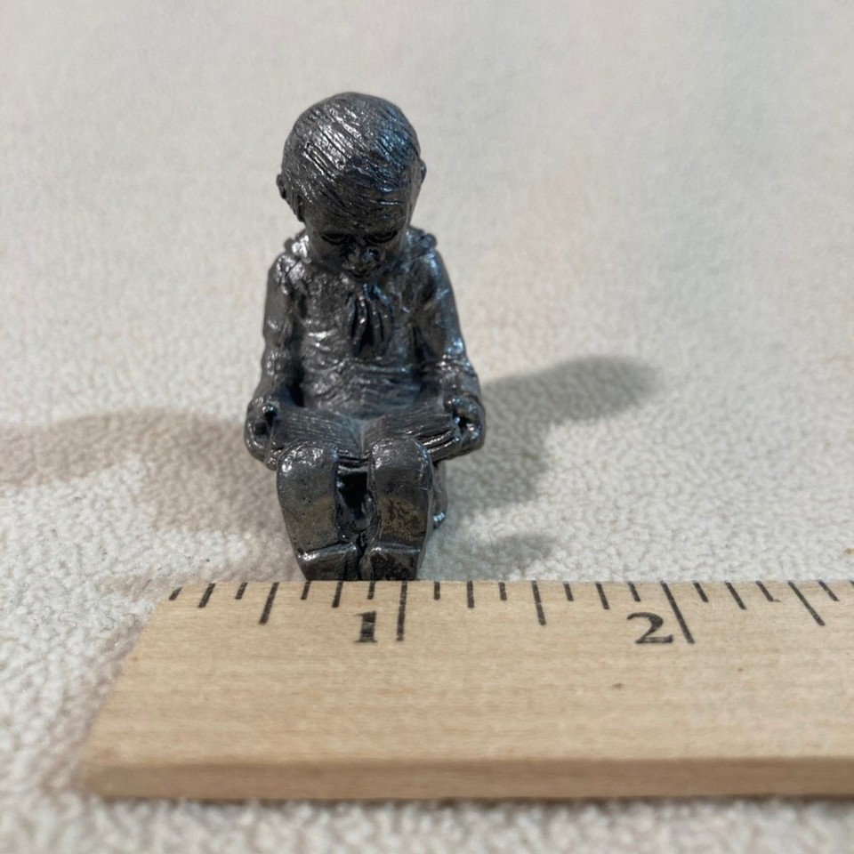 Michael Ricker Pewter "Boy Reading Book" from The Park City Town Hall ...