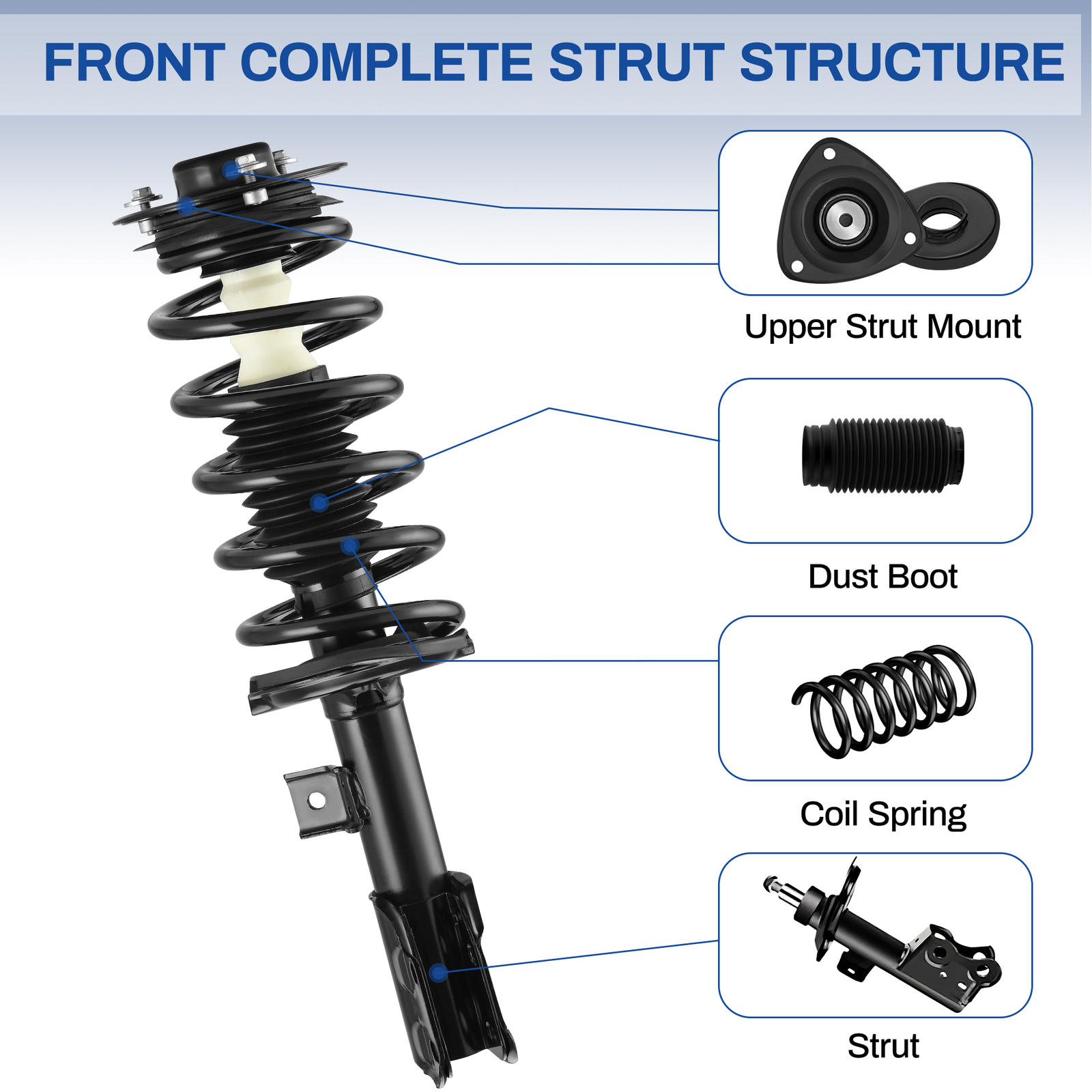 4PCS Front & Rear Struts Shocks For 2007-2010 Chevy Equinox 2008-2010 ...