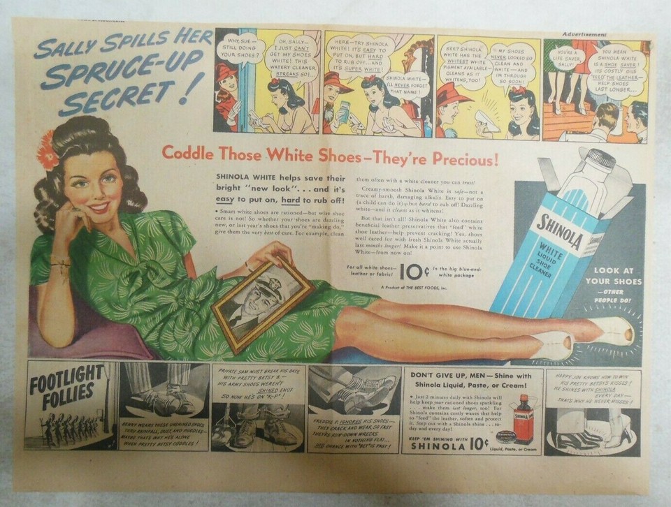 Shinola Shoe Polish Ad: Sally's Spills Spruce-Up Secret ! 1930's 11 x ...