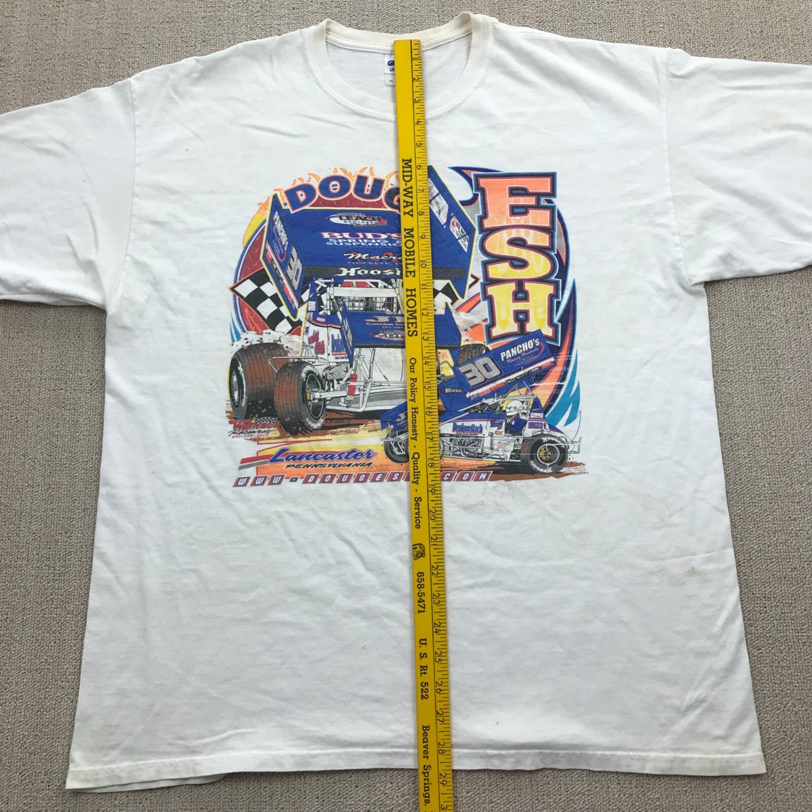 Doug Esh Racing Shirt Men XL White Sprint Car The Hammer Graphic ...