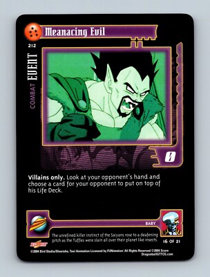 Dragon Ball GT TCG - Meanacing Evil 212 - RARE - Score Baby Saga | eBay