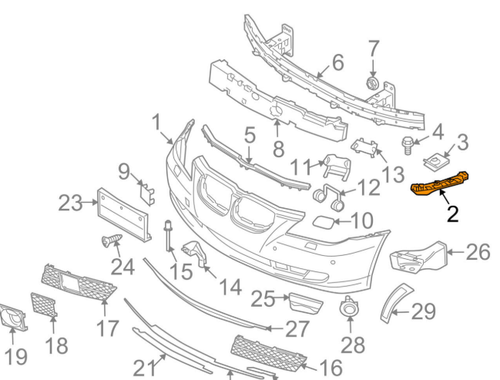 BMW 5 E60 Front Bumper Left Side Bracket 51117178077 7178077 NEW ...