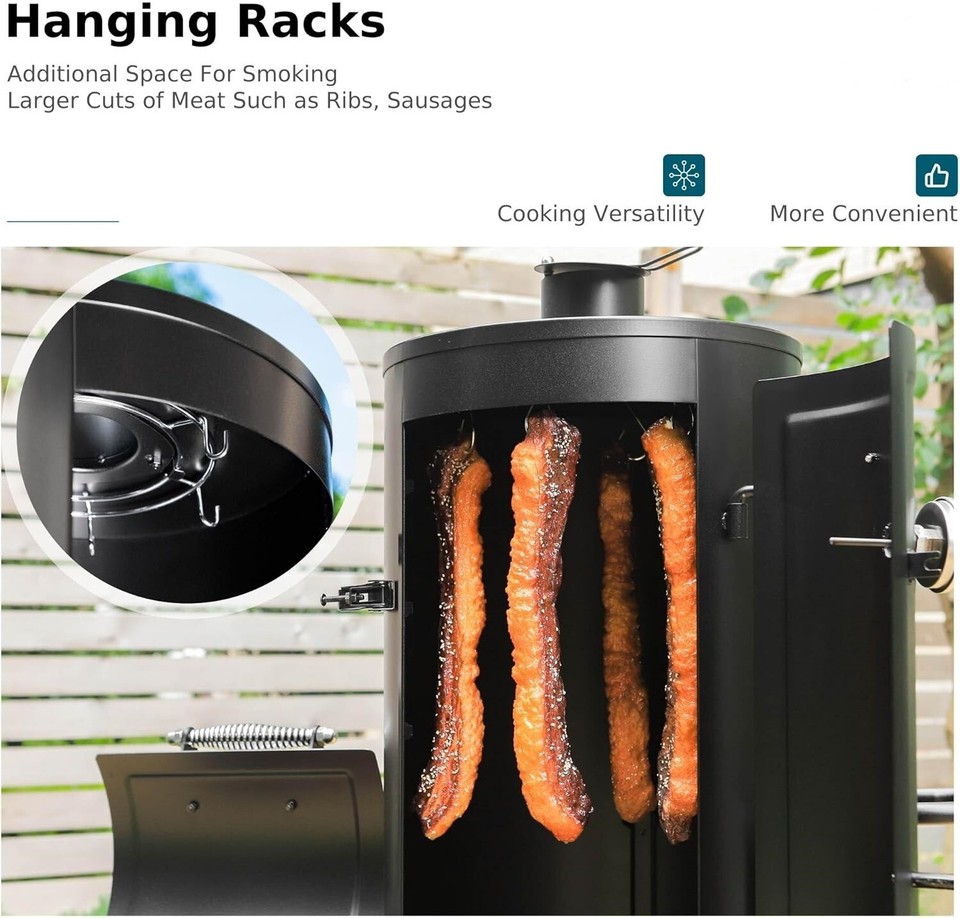 Extra Large BBQ Smoker Vertical Charcoal Smoker Grill BBQ Gill with ...