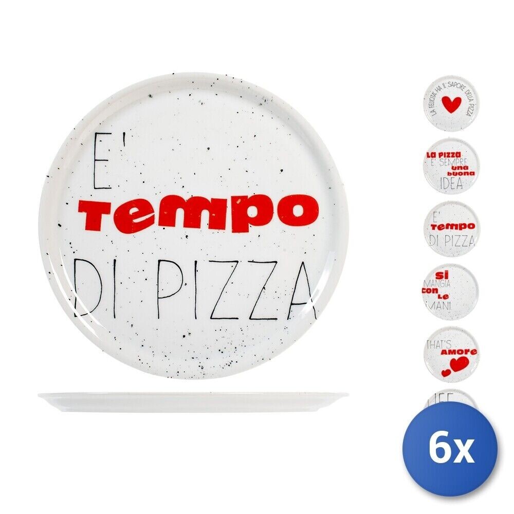 6X Porcelain Plate I Love Pizza, 33Cm, Multicolor | eBay