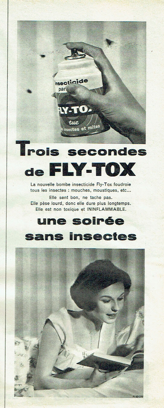 Publicité Advertising 720 1960 insecticide Fly-Tox soirée sans insectes ...