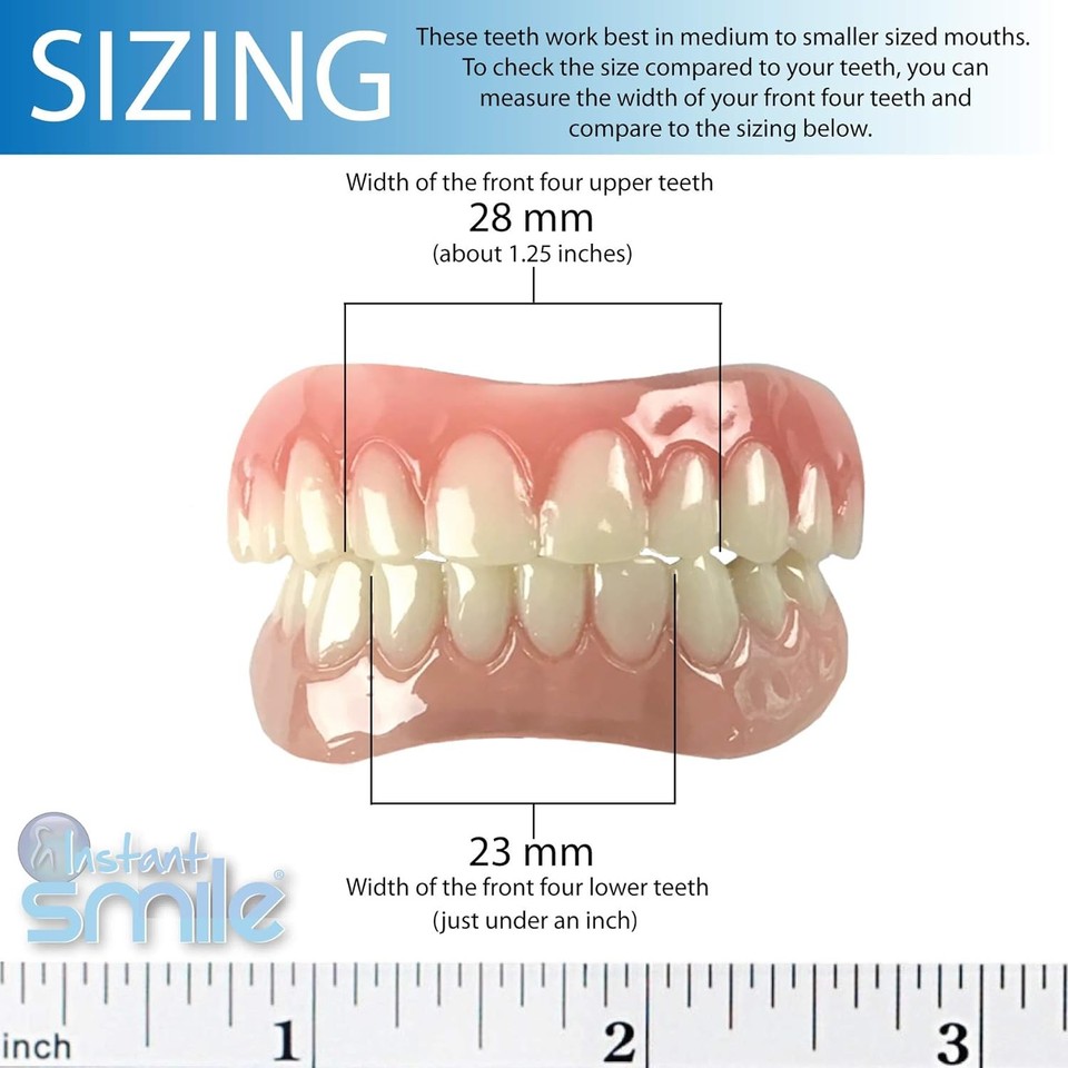 Instant Smile Comfort Fit Flex Teeth - Upper and Lower Matching Set ...