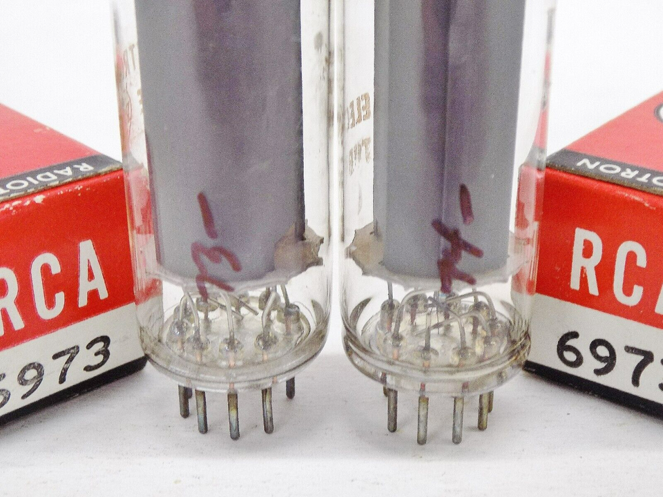 Strong Testing Pair of 1960's RCA 6973 Gray Plates Vacuum Tubes | eBay