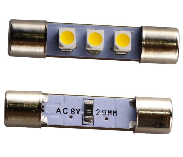 12X Festoon 29mm LED Warm White 6V to 8VAC-DC Audio Hi-Fi Receiver ...