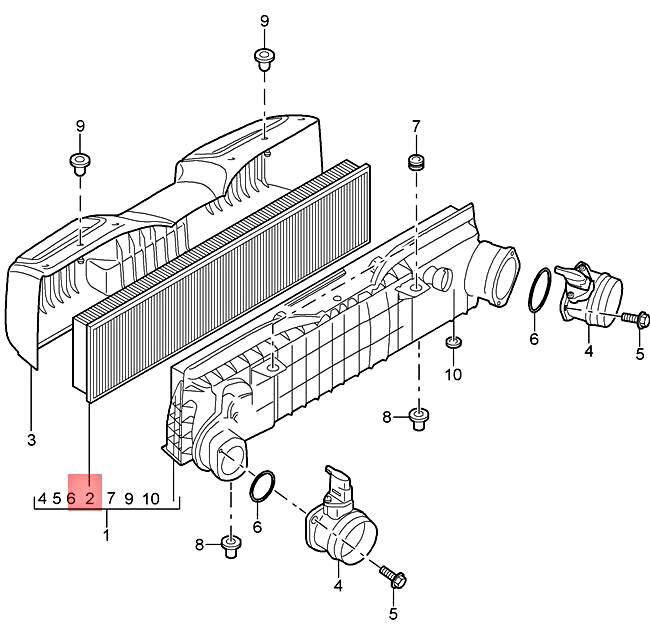 Genuine PORSCHE 911 T Turbo 997 GT2 GT3 Air Filter Element 99711013174 ...
