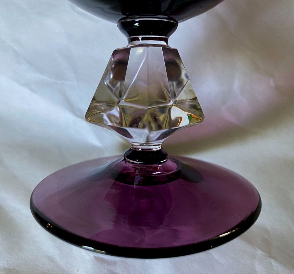 Bryce Brothers "Aquarius" Amethyst Diamond Stem Liquor Cocktail Goblet ...