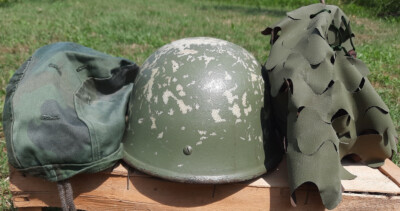 SERBIA/BALLISTIC/YNA/CEVLAR HELMET M89/ 2 CAMO COVER WORN THROUGH ...