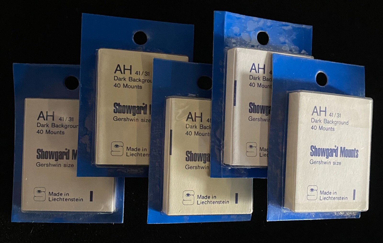 SHOWGARD SIZE "AH" 41/31 BLACK MOUNTS 5 PACKS OF 40, NEW WITH FREE ...