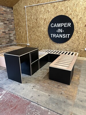 VW T5 T6 U Shape Bed Camper Van Bed Buffalo Hex Board Birch Ply Swb ...