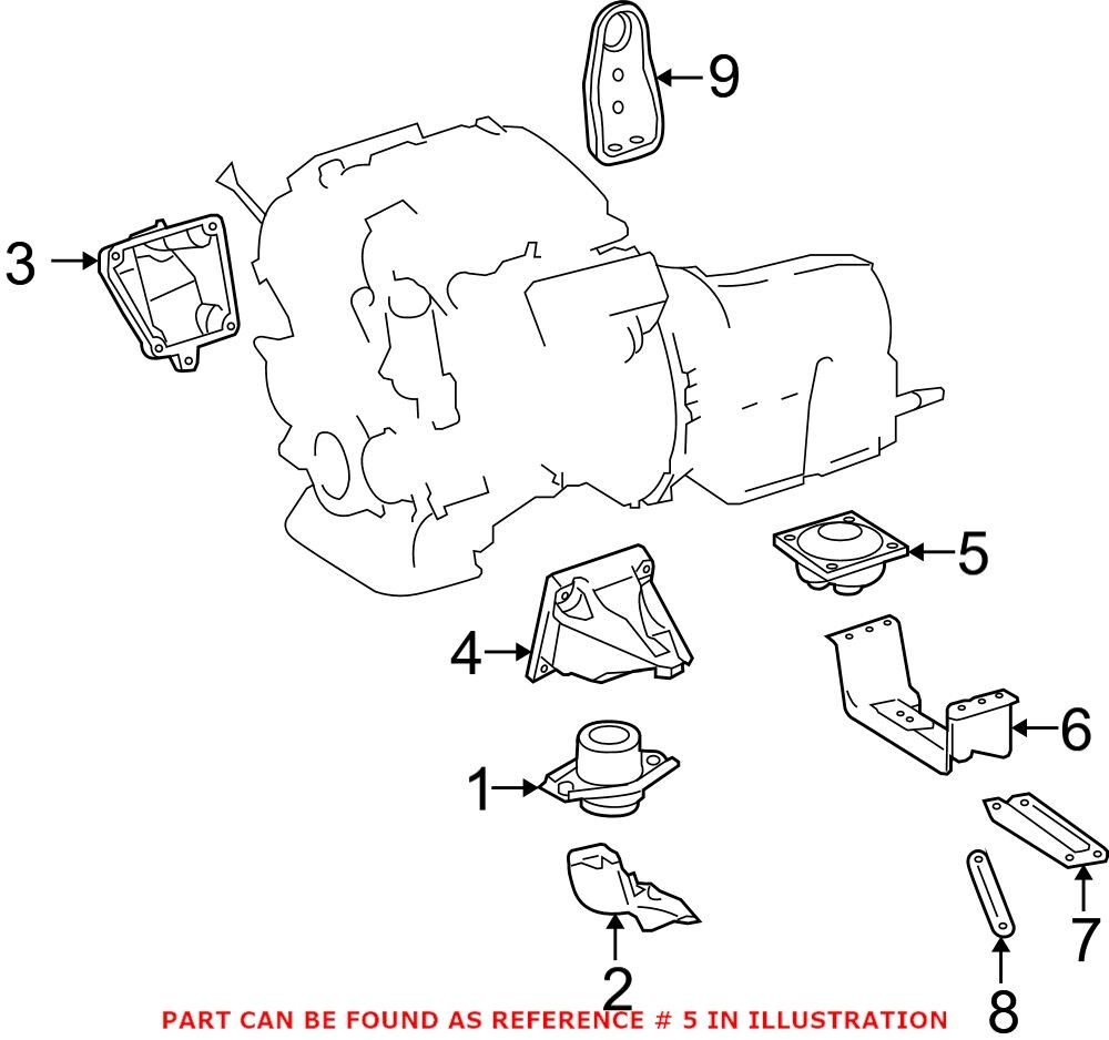 Genuine Rear Transmission Mount Engine Support Bracket for Mercedes ...