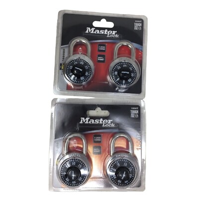 Master Lock Dial Combination Locks Anti- Shim - Two 2 Packs (4 Locks ...