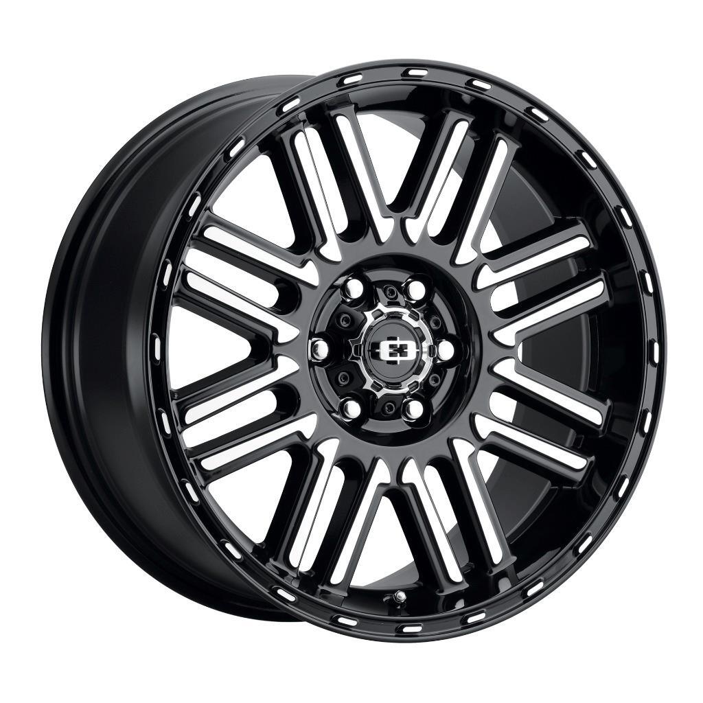 17 inch 17x8.5 Vision 348 NEXUS Black Machined wheels rims 8x6.5 8x165 ...