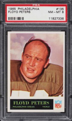 1965 Philadelphia FB Card #135 Floyd Peters Eagles ROOKIE RC PSA 8 NM ...