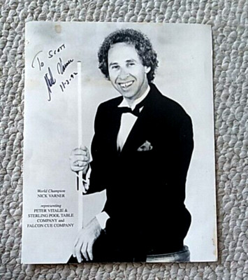 Signed, Autographed NICK VARNER World Champion Pool Billiards Player ...