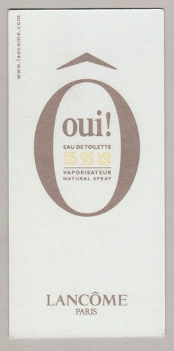 Carte publicitaire - advertising card - Ô Oui de Lancôme recto verso | eBay