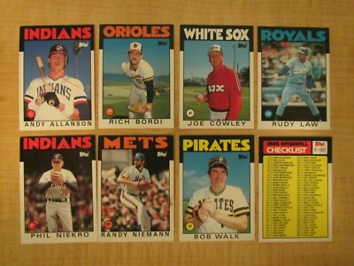 1986 Topps Traded Baseball Lot of 8 | eBay