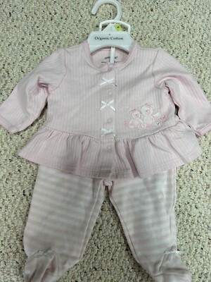 Little Me Organic Cotton Baby Girl 2 Piece Set Size 3 Mo Brand New ...