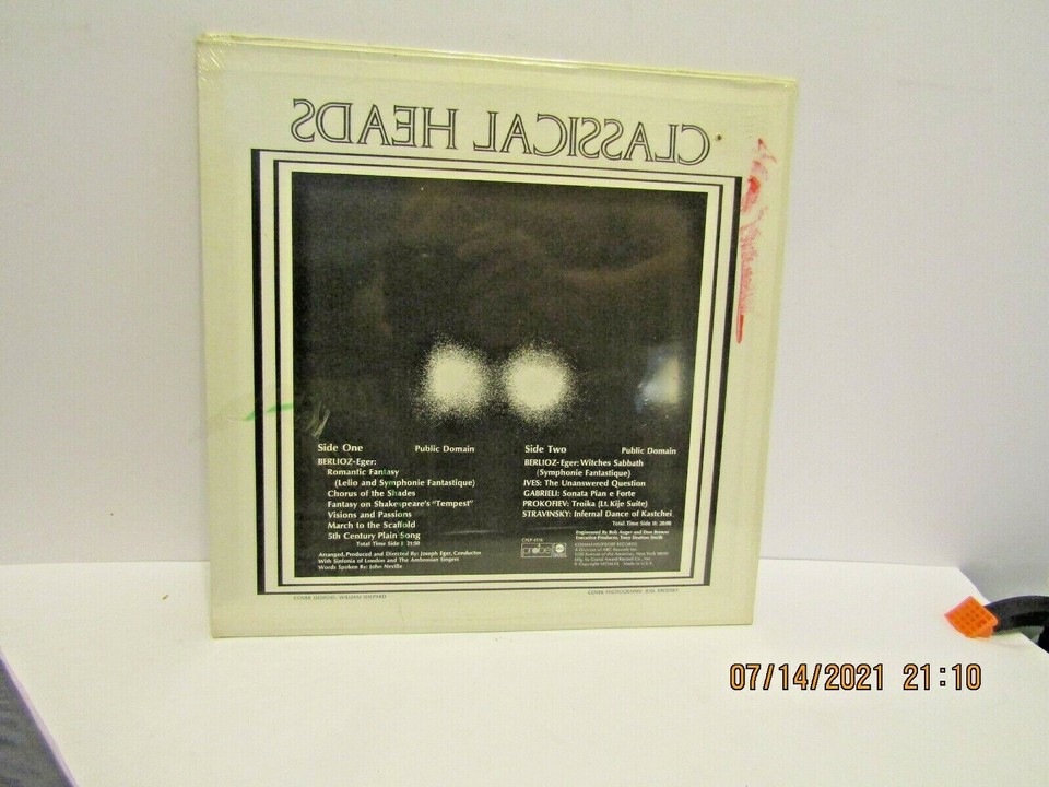 1-LP-JOSEPH EGER-THE AMBROSIAN SINGERS-CLASSICAL HEADS-PROBE REC-CPLP ...