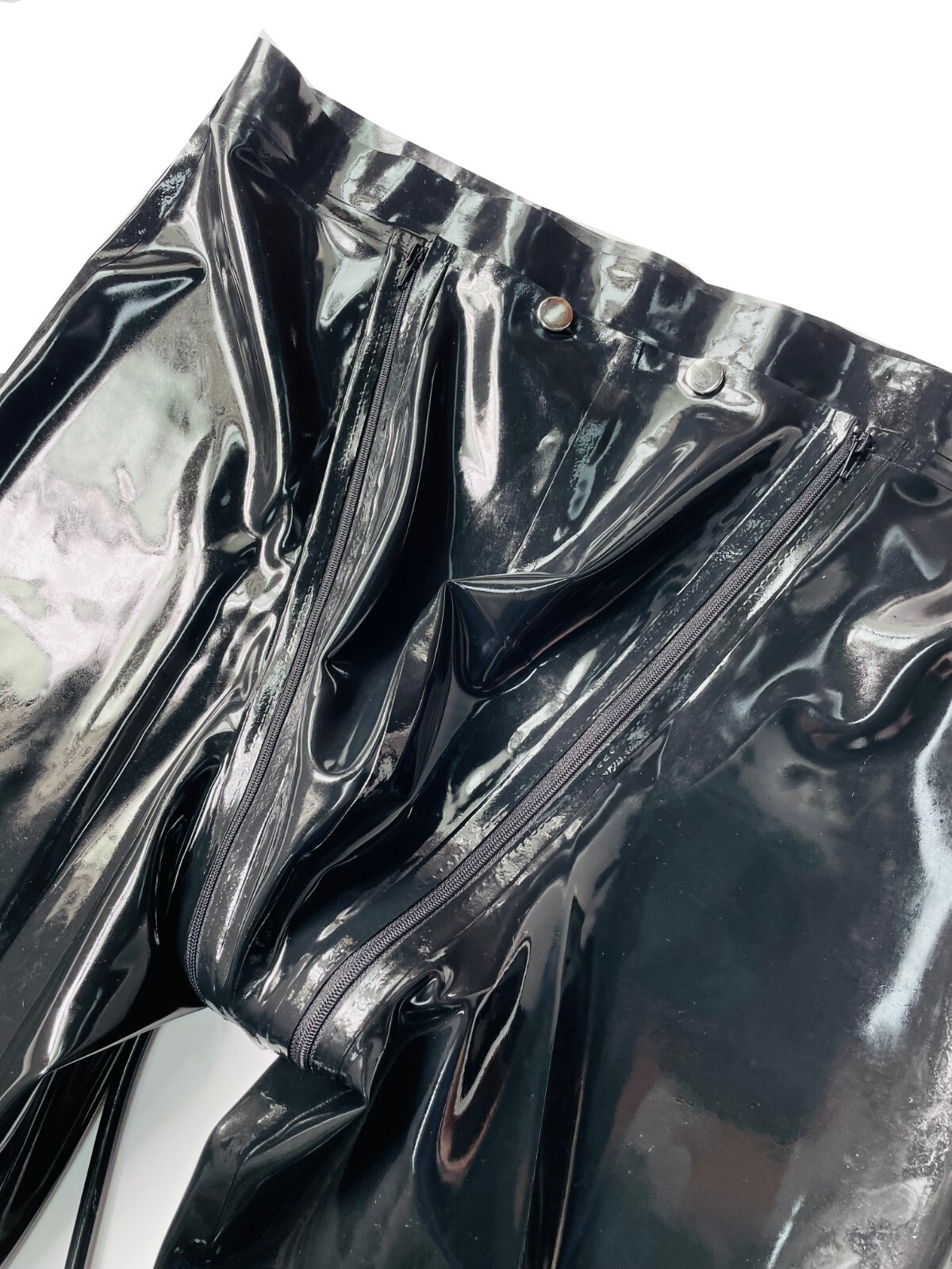 Latex gummi trousers with codpiece inflatable anus-gag high waist 0.4mm ...
