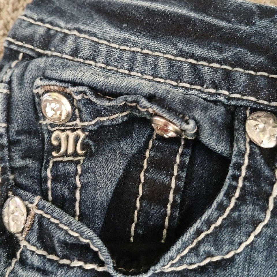 Miss Me Mid-Rise Embellished Skinny Denim Jeans Women's Size 25 | eBay