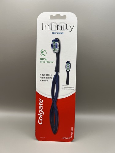 2 x Colgate Infinity Deep Clean Toothbrush Replaceable Head + Aluminium ...