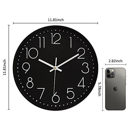 Kitchen Wall Clocks Vintage Style Non-Ticking Wall Clock Battery ...