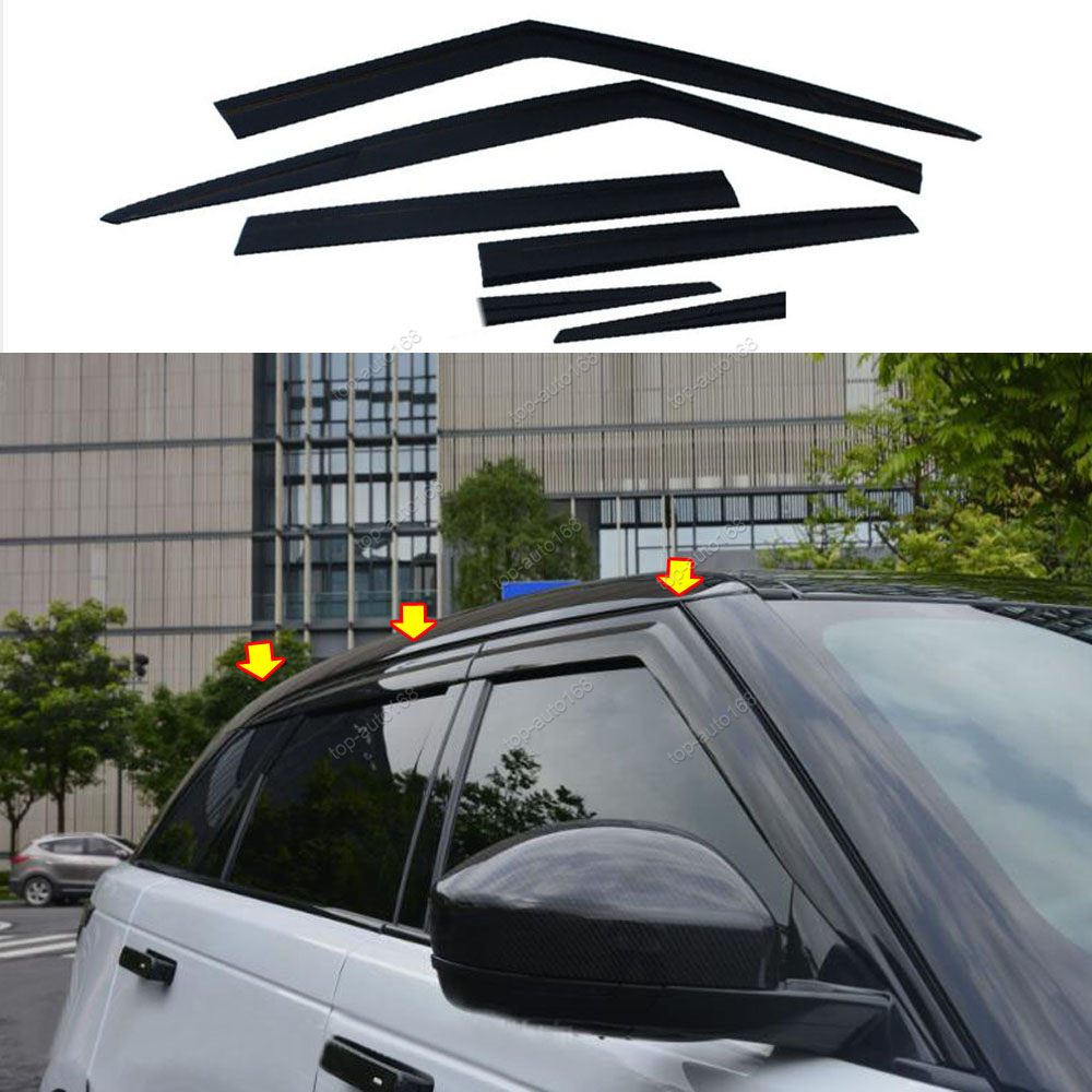 Window Visor Vent Shades Sun Rain Guard Black For Range Rover Velar ...