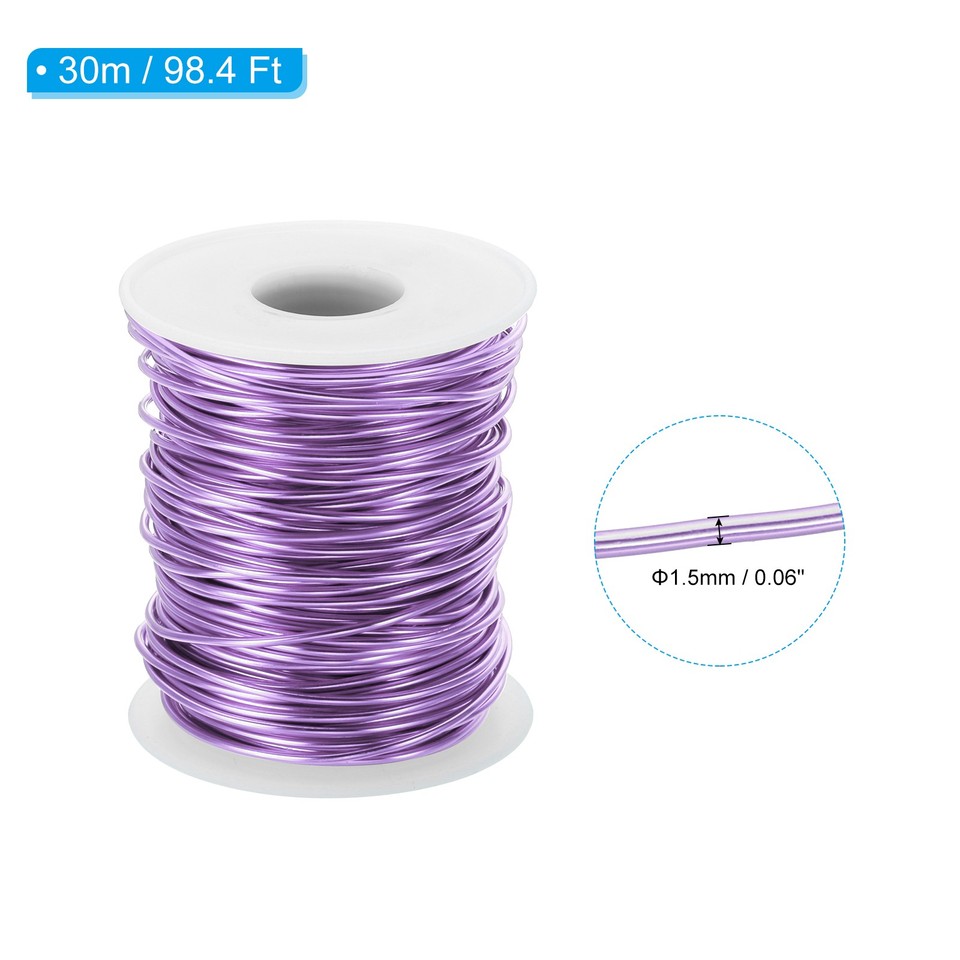 15 Gauge 1.5mm Aluminum Craft Wire, 98.4 Ft Metal Wire, Light Purple | eBay