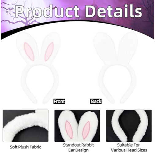 Labubu Ears Headband Rabbit Ear Costume Accessory Adult Halloween 2025 ...