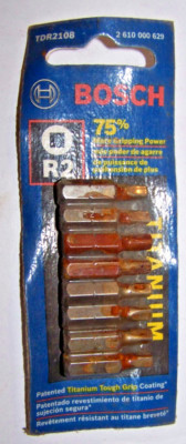 NEW!! Bosch R2 Titanium Square Drive Screwdriving Bits TDR2108, FREE ...