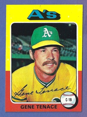 VINTAGE 1975 TOPPS BASEBALL CARD #535 GENE TENACE OAKLAND ATHLETICS A'S ...