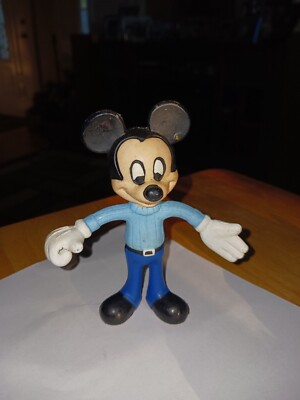 Vintage Walt Disney Productions Bendable Mickey Mouse Rubber Figure | eBay