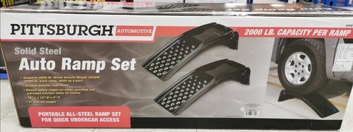 Solid Steel Auto Ramps Set Truck Car Heavy Duty Service Ramp Lift 8000 ...