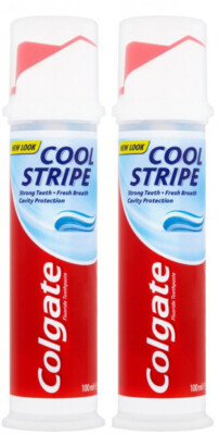 2 COLGATE COOL STRIPE Cavity Protection Pump Toothpaste 100ml 3.4fl. oz ...