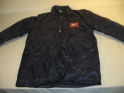 D728 - Miller Beer - long sleeve medium size vendor jacket - navy blue ...