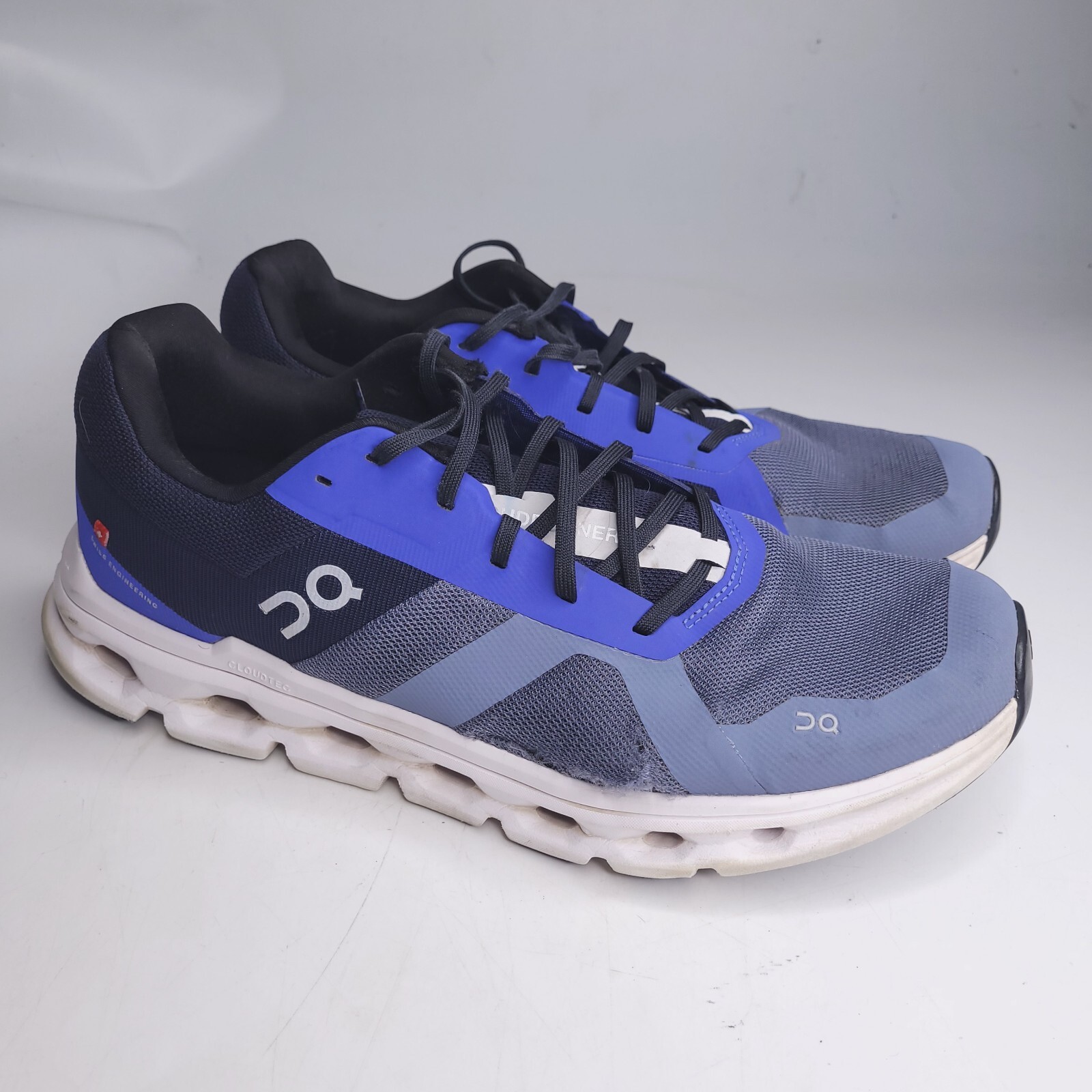 ON Cloud Runner Shoes Mens 12 Blue White Cloudrunner Running Has FLAW ...
