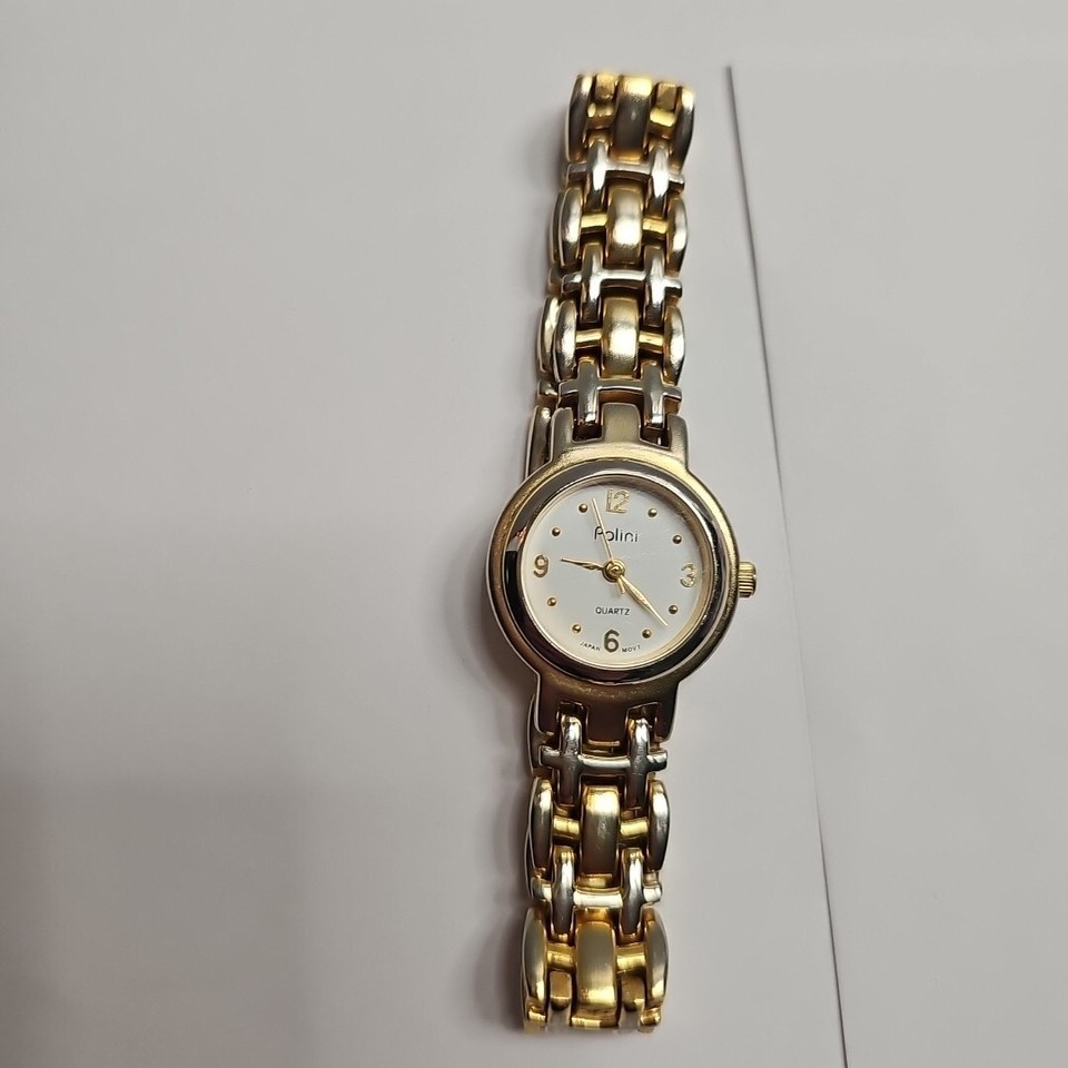Polini Quartz Watch Women Gold Tone Need New Battery Not Working | eBay