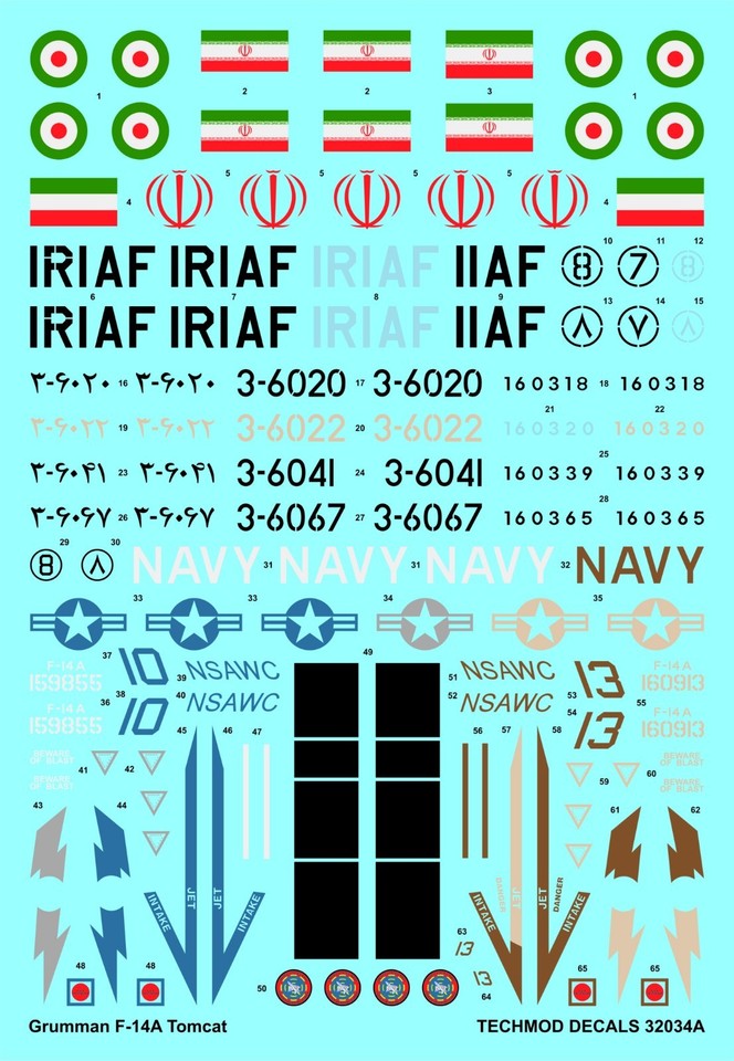 Techmod 1/32 F-14 F-14A Tomcat IIAF IRIAF Iranian US Navy NSAWC NS ...