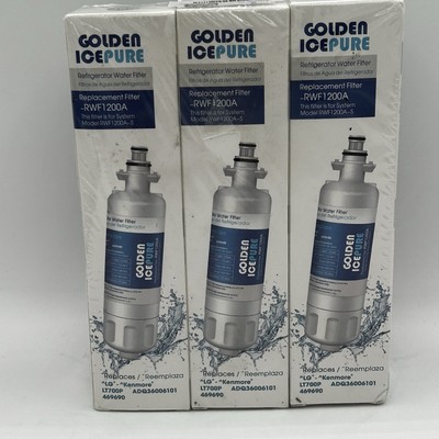 Golden IcePure RWF1200A 3 Replacement Water Filters- 3 Pack W/air ...