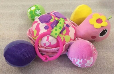 Infantino TURTLE baby rattle crib toy 7" pink... multi-colored | eBay