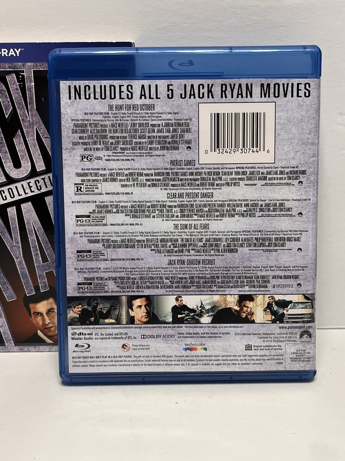 The Jack Ryan 5-Movie Collection (Blu-ray, 2018, 5-Disc Set) VGC ...