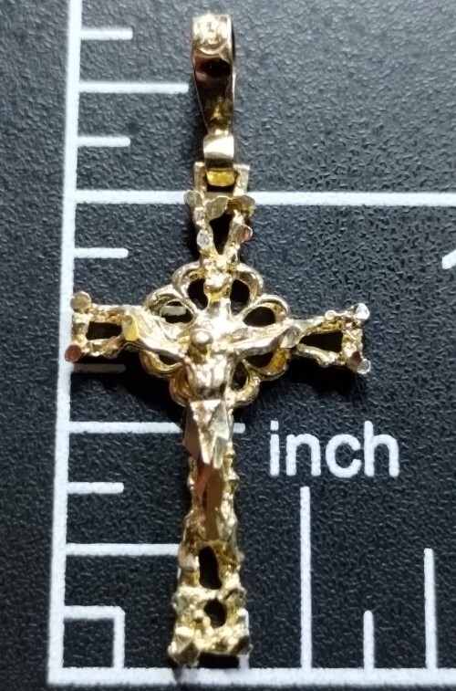 14K Gold Crucifix Nice Details - Gem
