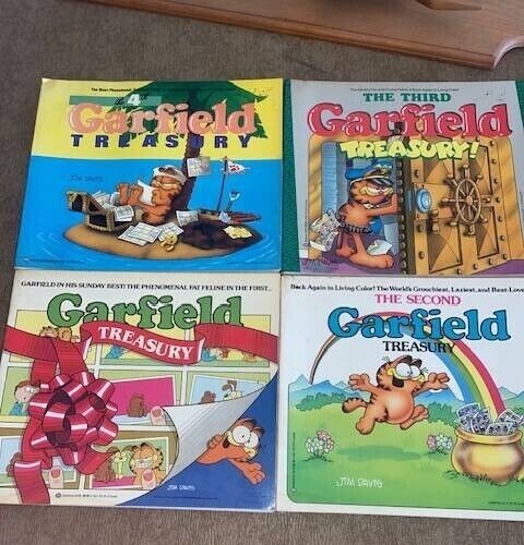 Garfield Treasury - Lot of 4 Jim Davis Books - 1-2-3-4 Garfield the Cat ...