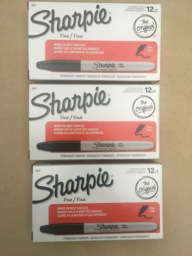 Sharpie Permanent Marker Fine Point 36Ct - Color Black 71641300019| eBay