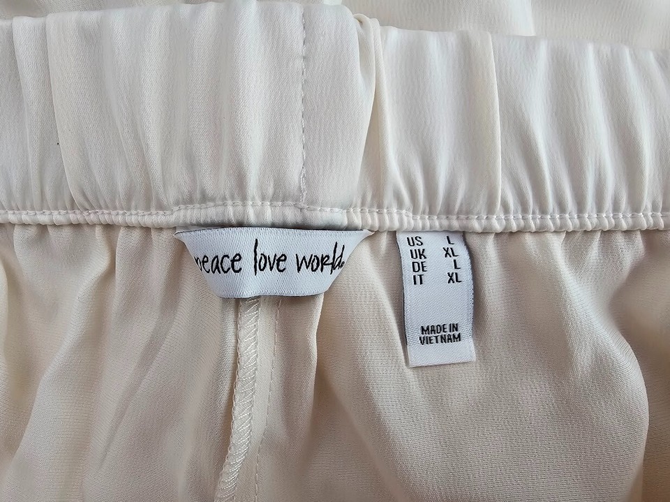 Peace Love World Women's Regular Satin Wide Leg Pants Solid Pristine ...