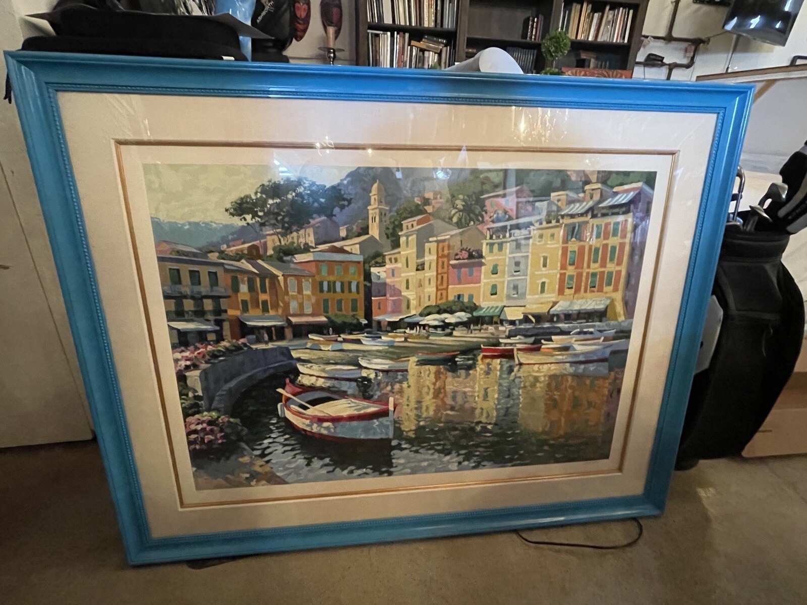 Limited Edition Howard Behrens Print Serigraph in-Portofino Harbor 211/ ...